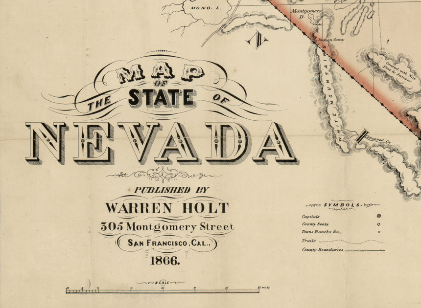 Map of the State of Nevada, 1866 – American Map Store