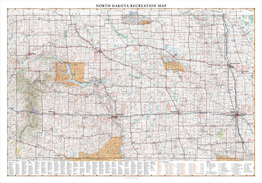 North Dakota Recreation Map by Benchmark Maps – American Map Store