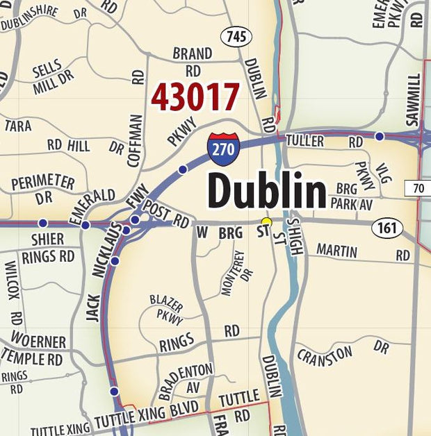 Columbus Area Zip Code Map – American Map Store