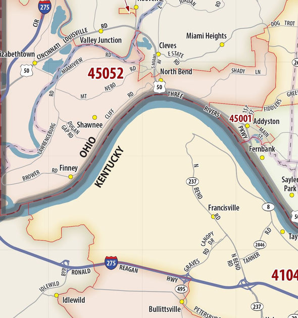 Cincinnati Area Zip Code Map – American Map Store