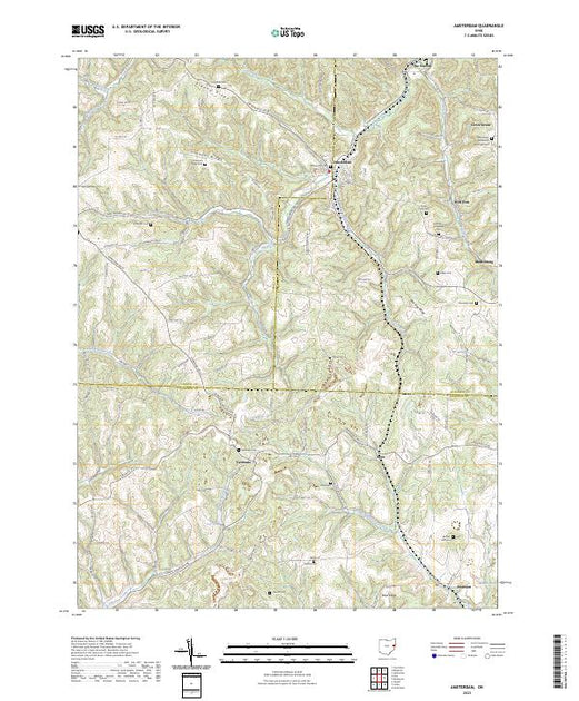 US Topo 7.5-minute map for Amsterdam OH – American Map Store