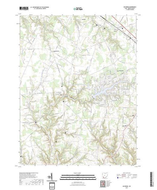 US Topo 7.5-minute map for Ash Ridge OH – American Map Store