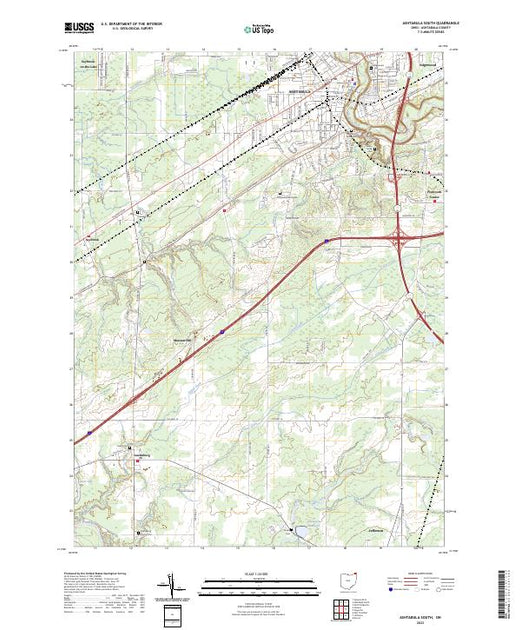US Topo 7.5-minute map for Ashtabula South OH – American Map Store