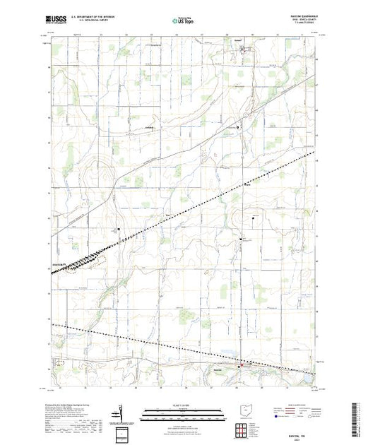 US Topo 7.5-minute map for Bascom OH – American Map Store