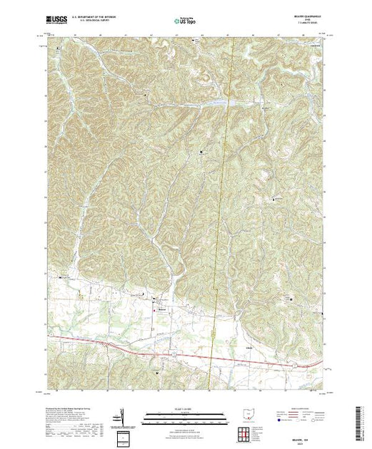 US Topo 7.5-minute map for Beaver OH – American Map Store