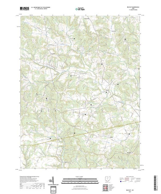 US Topo 7.5-minute map for Belfast OH – American Map Store