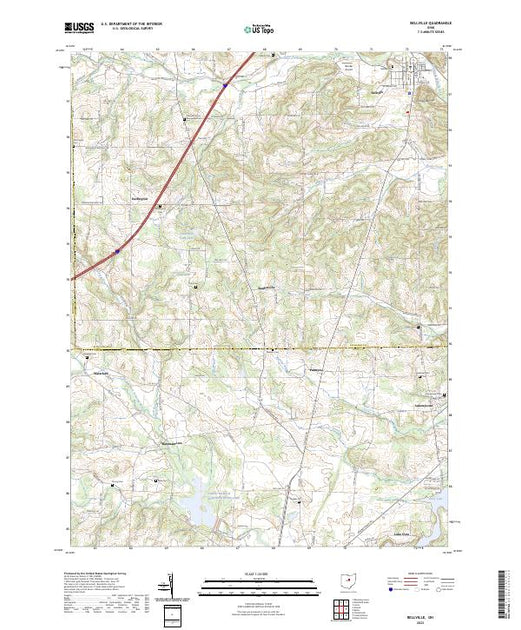 US Topo 7.5-minute map for Bellville OH – American Map Store