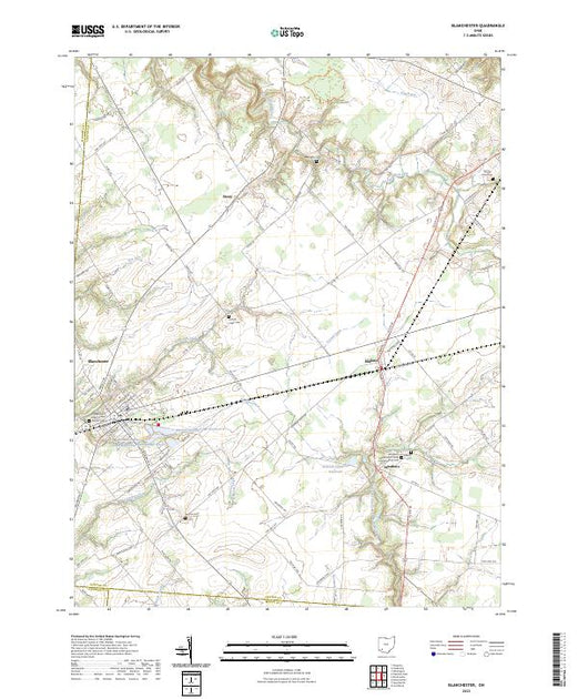 US Topo 7.5-minute map for Blanchester OH – American Map Store