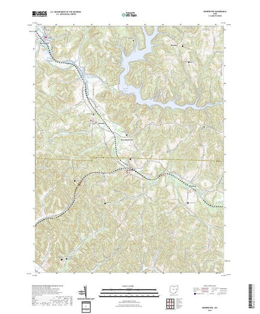 US Topo 7.5-minute map for Bowerston OH – American Map Store