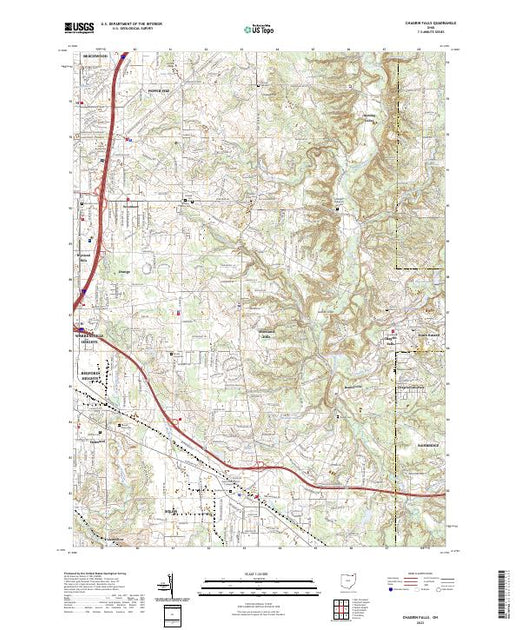 US Topo 7.5-minute map for Chagrin Falls OH – American Map Store
