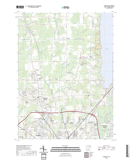 US Topo 7.5-minute map for Champion OH – American Map Store