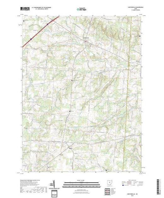 US Topo 7.5-minute map for Chesterville OH – American Map Store