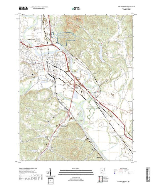 US Topo 7.5-minute map for Chillicothe East OH – American Map Store