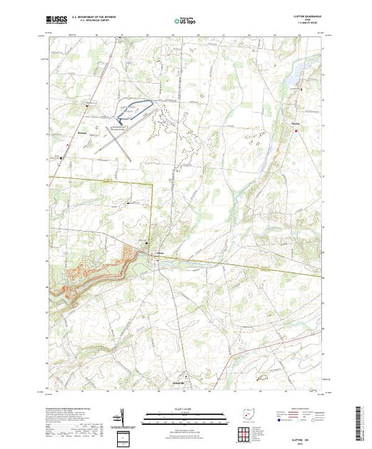 US Topo 7.5-minute map for Clifton OH – American Map Store