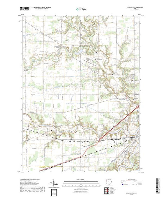 US Topo 7.5-minute map for Defiance West OH – American Map Store