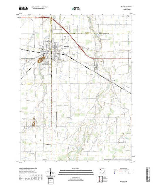 US Topo 7.5-minute map for Delphos OH – American Map Store