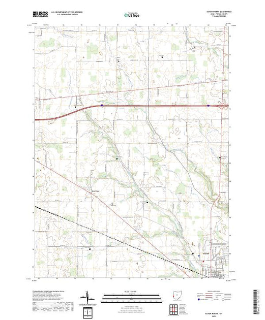 US Topo 7.5-minute map for Eaton North OH – American Map Store