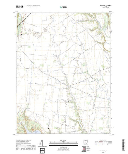 US Topo 7.5-minute map for Five Points OH – American Map Store