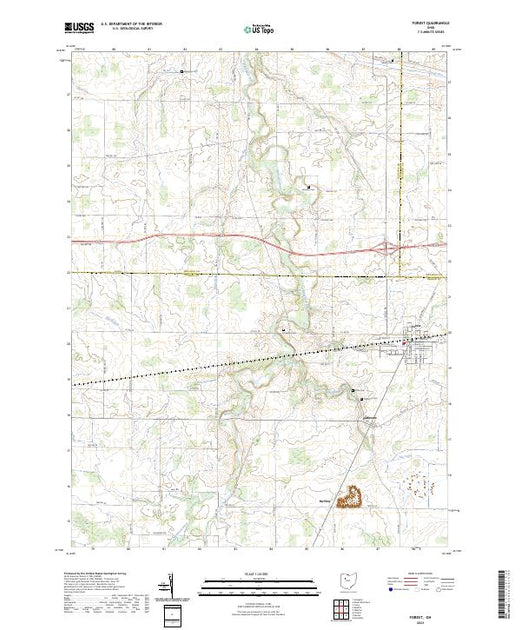 US Topo 7.5-minute map for Forest OH – American Map Store