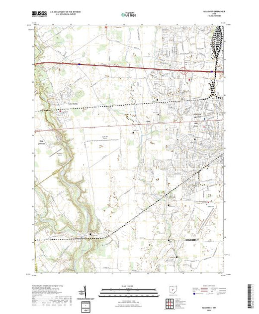 US Topo 7.5-minute map for Galloway OH – American Map Store