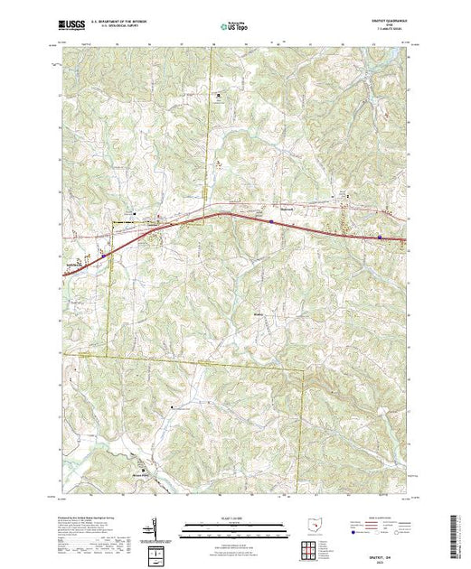 US Topo 7.5-minute map for Gratiot OH – American Map Store