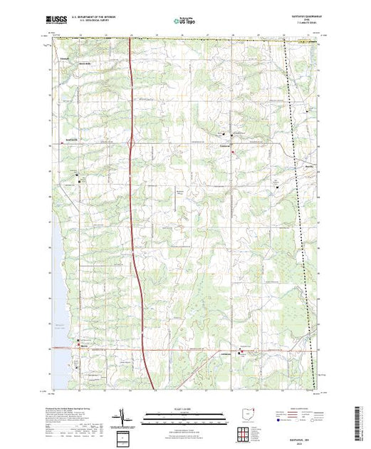 US Topo 7.5-minute map for Gustavus OH – American Map Store