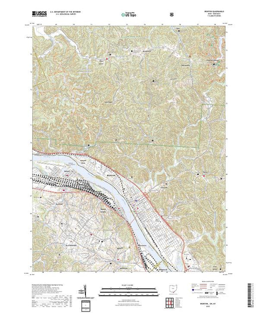 US Topo 7.5-minute map for Ironton OHKY – American Map Store