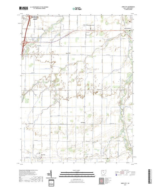 US Topo 7.5-minute map for Jerry City OH – American Map Store