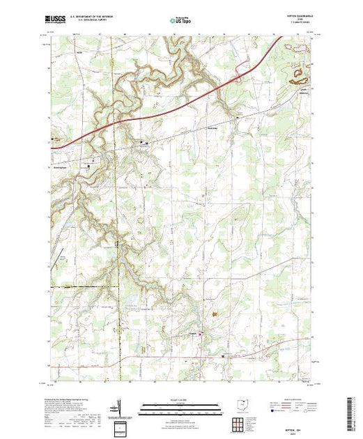 US Topo 7.5-minute map for Kipton OH – American Map Store