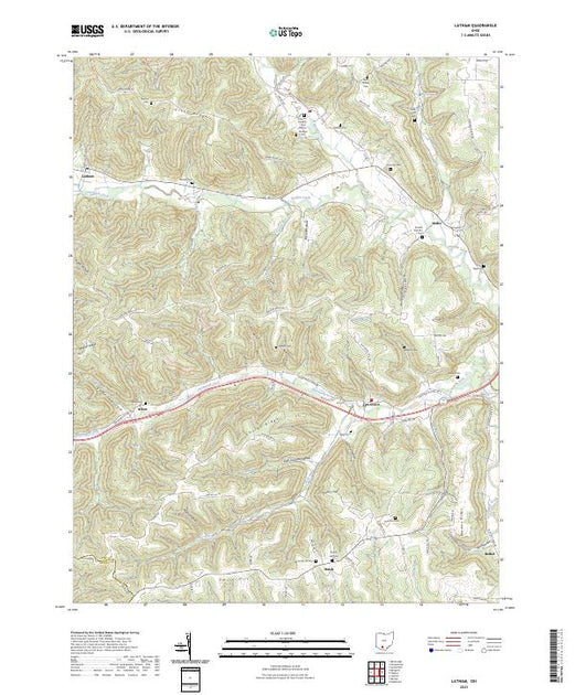 US Topo 7.5-minute map for Latham OH – American Map Store