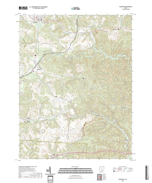 US Topo 7.5-minute map for McArthur OH – American Map Store