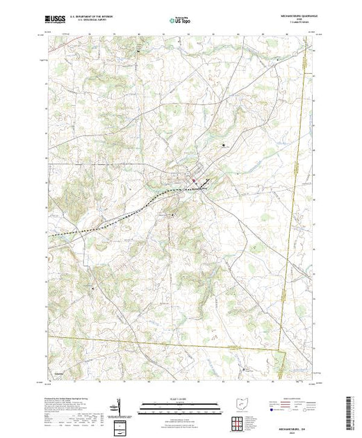 US Topo 7.5-minute map for Mechanicsburg OH – American Map Store