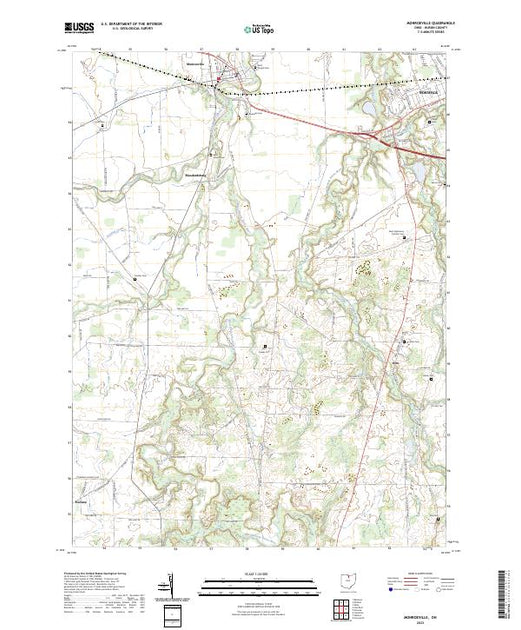 US Topo 7.5-minute map for Monroeville OH – American Map Store
