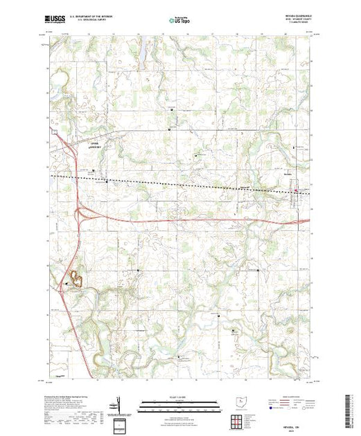 US Topo 7.5-minute map for Nevada OH – American Map Store