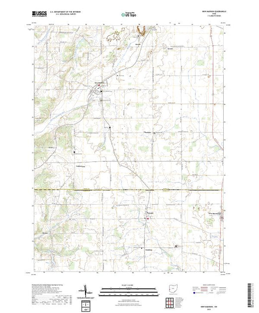 US Topo 7.5-minute map for New Madison OH – American Map Store