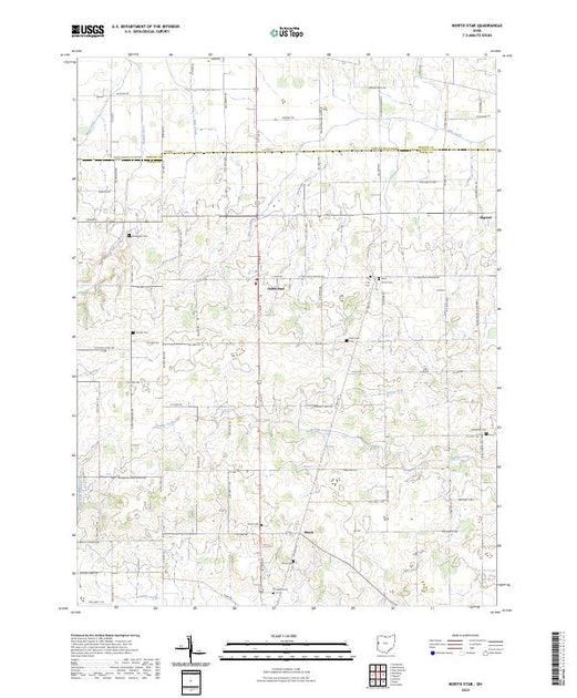 US Topo 7.5-minute map for North Star OH – American Map Store