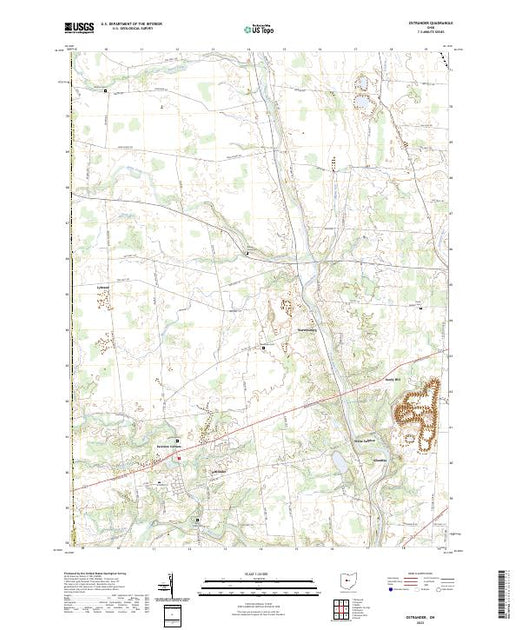 US Topo 7.5-minute map for Ostrander OH – American Map Store