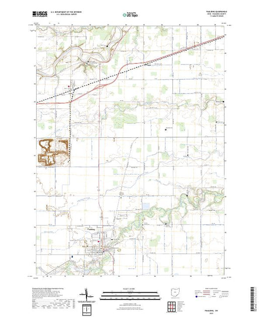 US Topo 7.5-minute map for Paulding OH – American Map Store