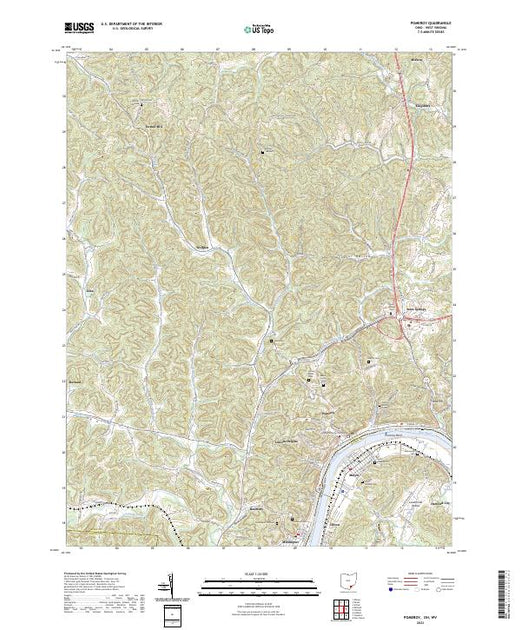 US Topo 7.5-minute map for Pomeroy OHWV – American Map Store