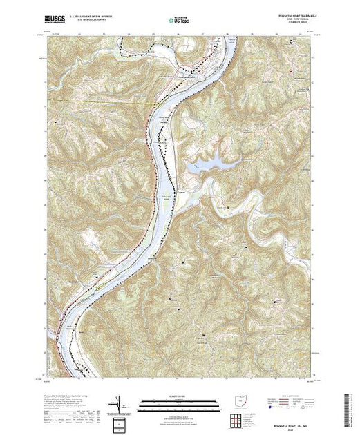 US Topo 7.5-minute map for Powhatan Point OHWV – American Map Store