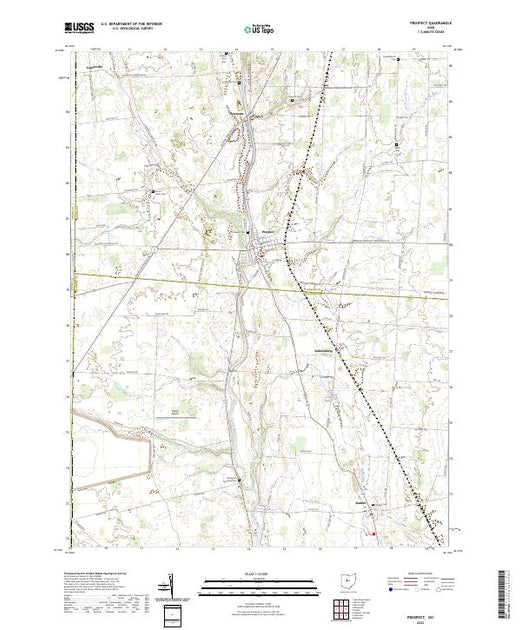 US Topo 7.5-minute map for Prospect OH – American Map Store