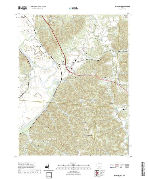 US Topo 7.5-minute map for Richmond Dale OH – American Map Store