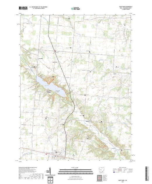 US Topo 7.5-minute map for Saint Paris OH – American Map Store
