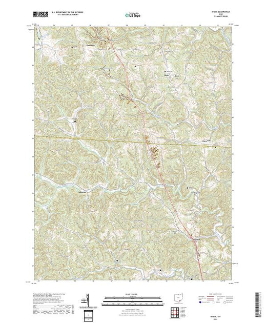 US Topo 7.5-minute map for Shade OH – American Map Store