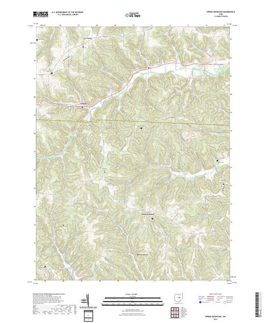 US Topo 7.5-minute map for Spring Mountain OH – American Map Store