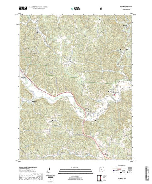 US Topo 7.5-minute map for Stewart OH – American Map Store