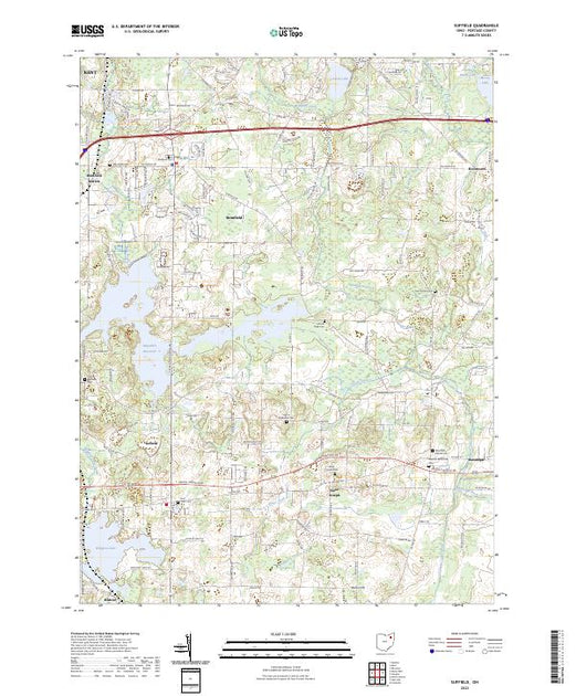 US Topo 7.5-minute map for Suffield OH – American Map Store