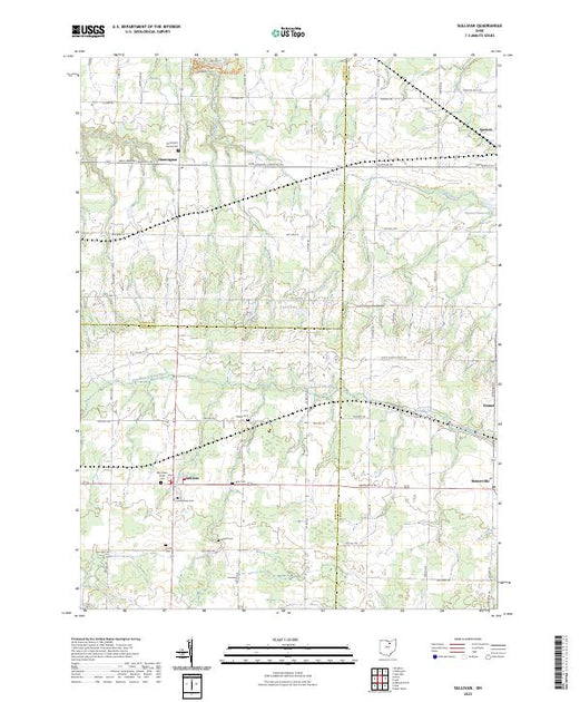 US Topo 7.5-minute map for Sullivan OH – American Map Store