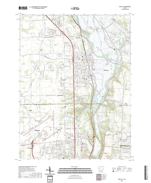 US Topo 7.5-minute map for Tipp City OH – American Map Store