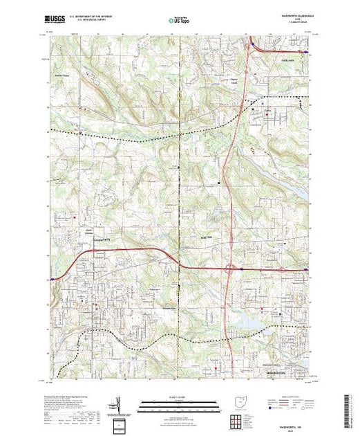 US Topo 7.5-minute map for Wadsworth OH – American Map Store
